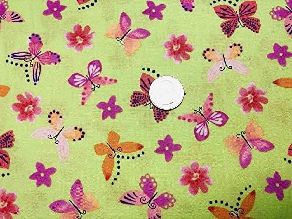 Windham Fabrics Painted Wings Butterflies with Flowers 100% Cotton ...