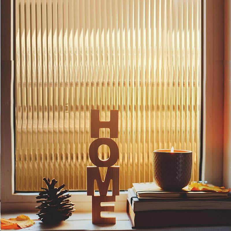 Windimiley Window Privacy Film 3D Reeded Glass Static Clings Fluted ...
