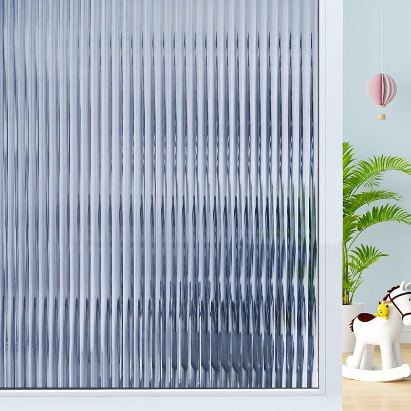 Windimiley Window Privacy Film 3D Reeded Glass Static Clings Fluted ...