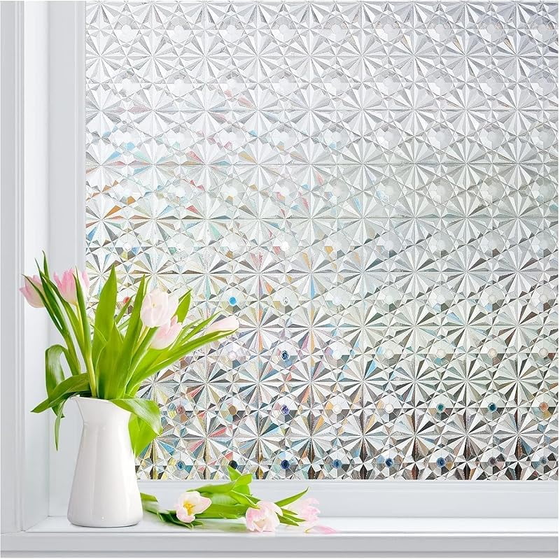 Windimiley Window Privacy Film, Stained Glass Window Film Heat Control ...