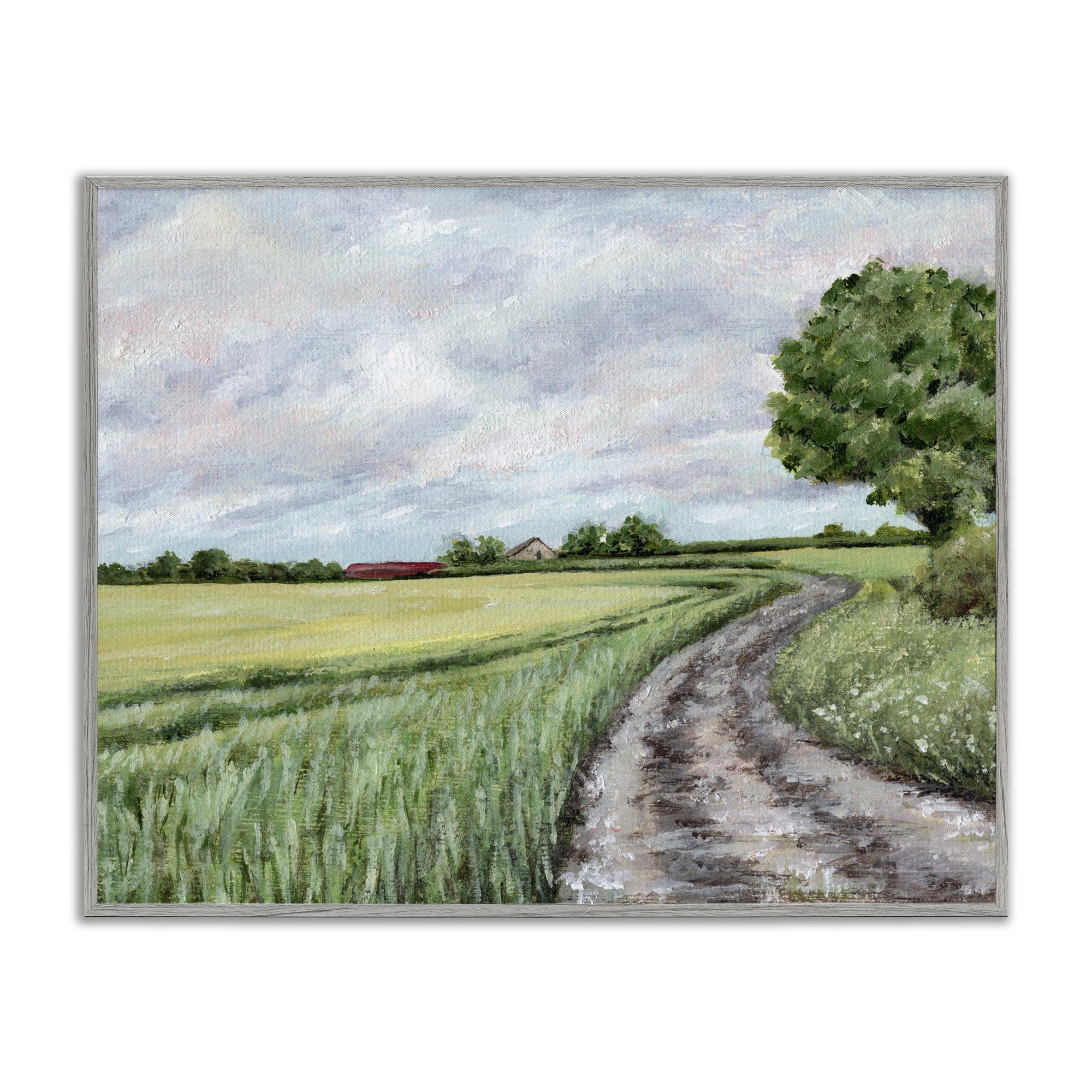Winding Country Roads Gray Framed Giclee Art, design by Leah Noel Art ...