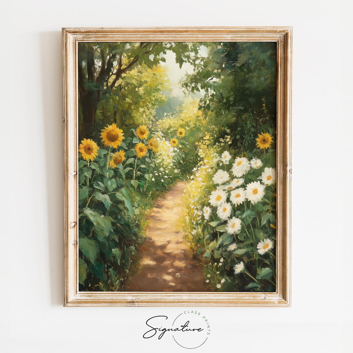 Winding Garden Path With Wild Daisies, Summer Landscape, Romantic ...