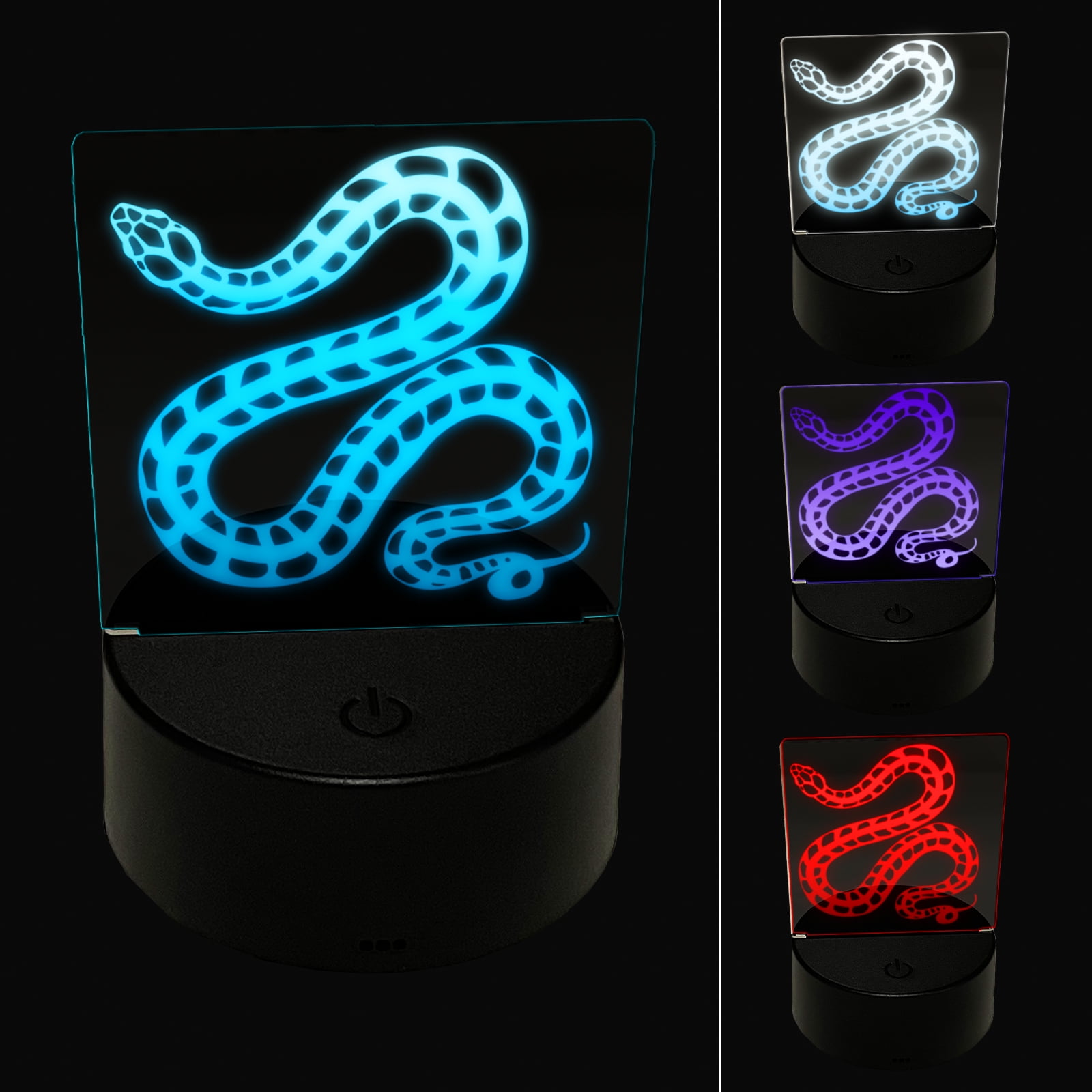 Winding Striped Snake LED Night Light Sign 3D Illusion Desk Nightstand ...