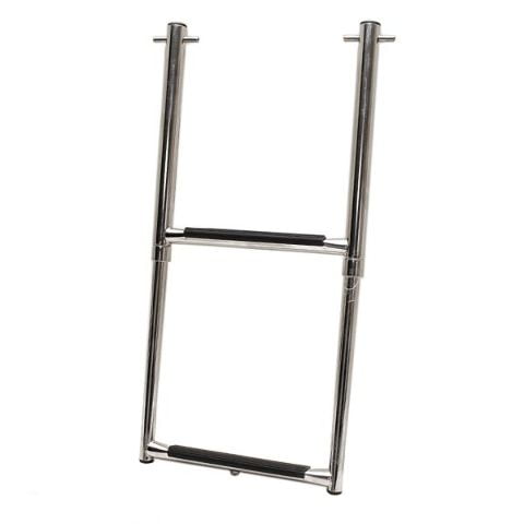 Windline Retractable 2-Step Stainless Steel Telescoping Platform Ladder ...