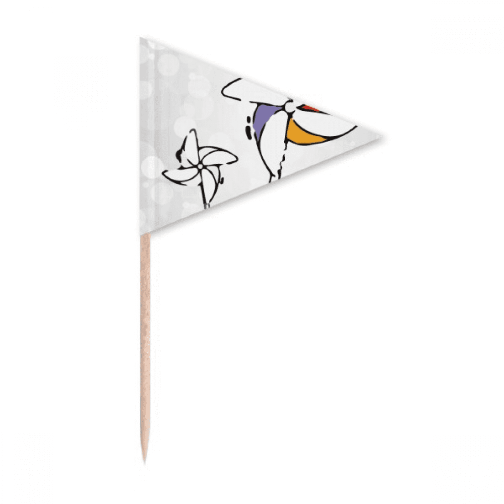 Windll Weather Wind Illustration Pattern Toothpick Triangle Cupcake ...