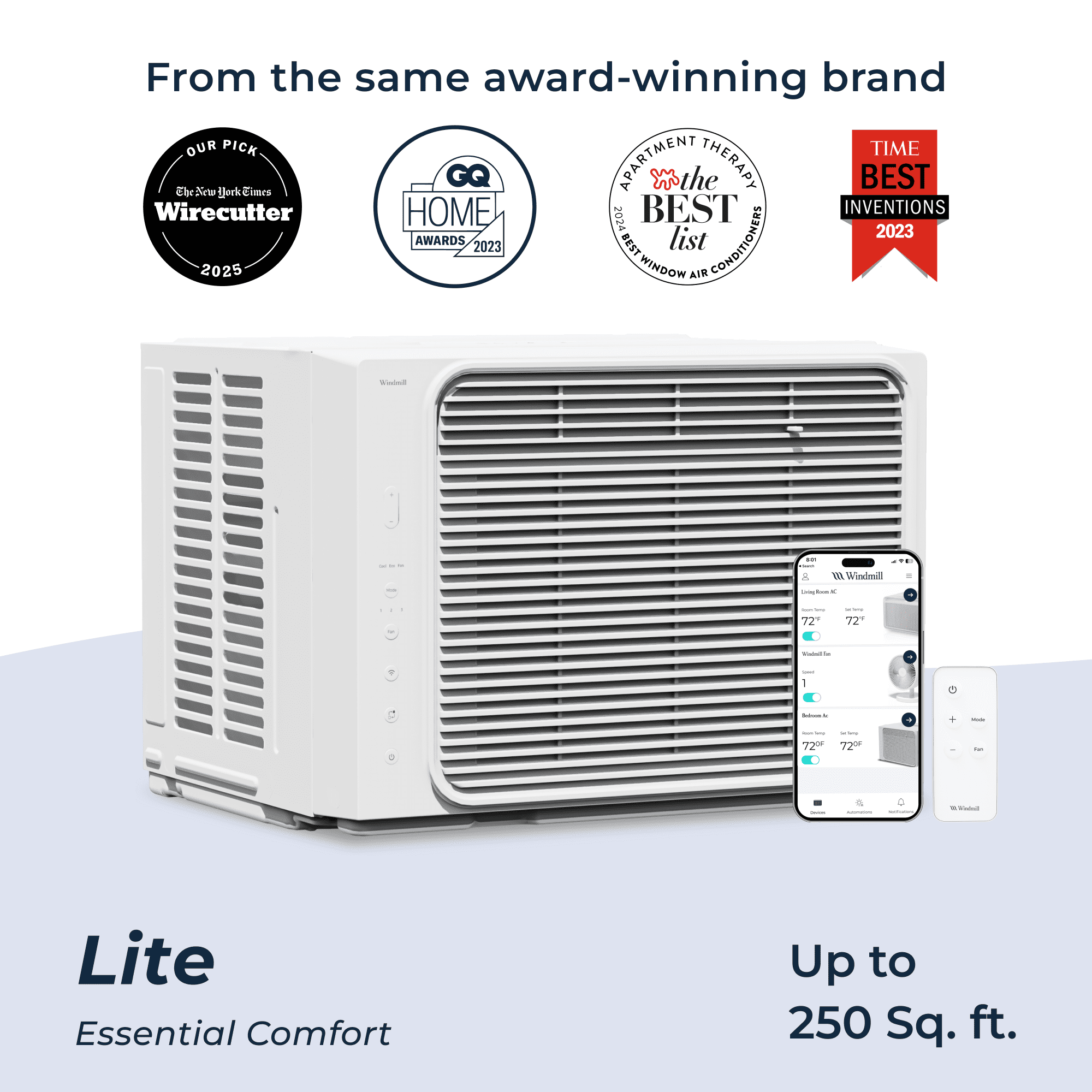 Windmill 6,000 BTU Window Air Conditioner - Lite Series - Quiet & Smart ...