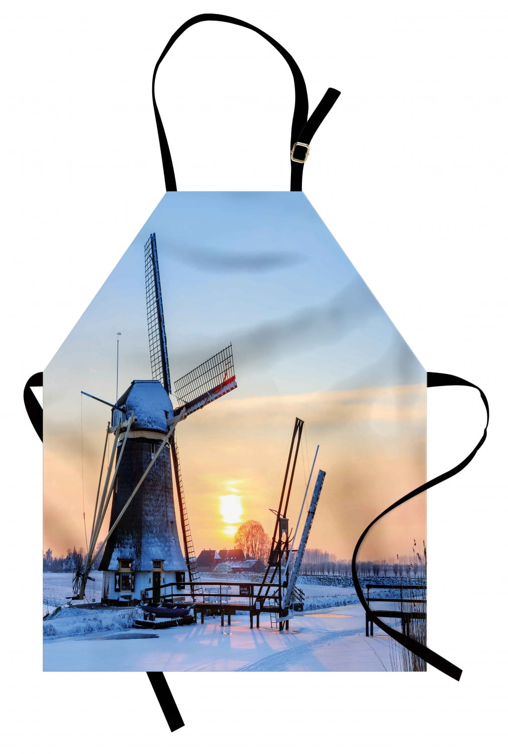 Windmill Apron Frozen Winter View Dutch Windmill Covered in Snow Icy ...