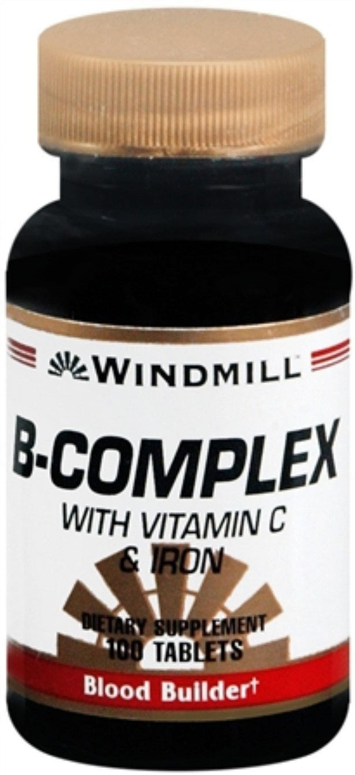 Windmill B-Complex Tablets With Vitamin C and Iron 100 Tablets - Walmart.com