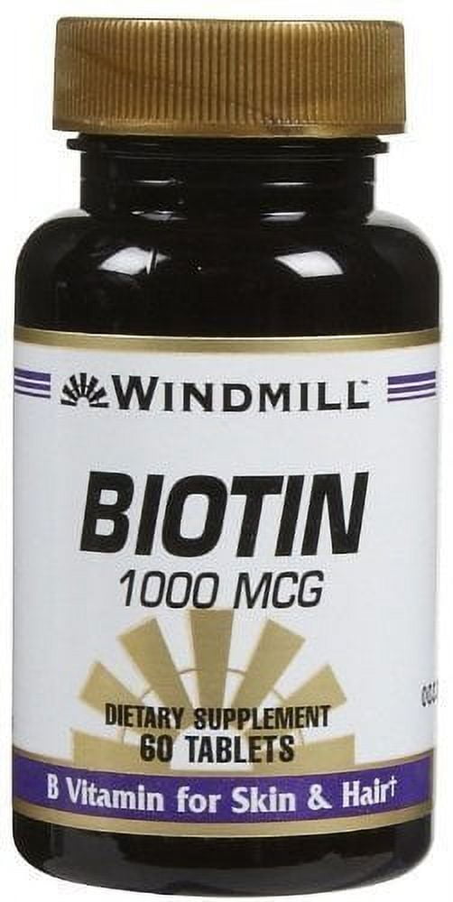Windmill Biotin 1,000 mcg Tablets, 60 ct - Walmart.com