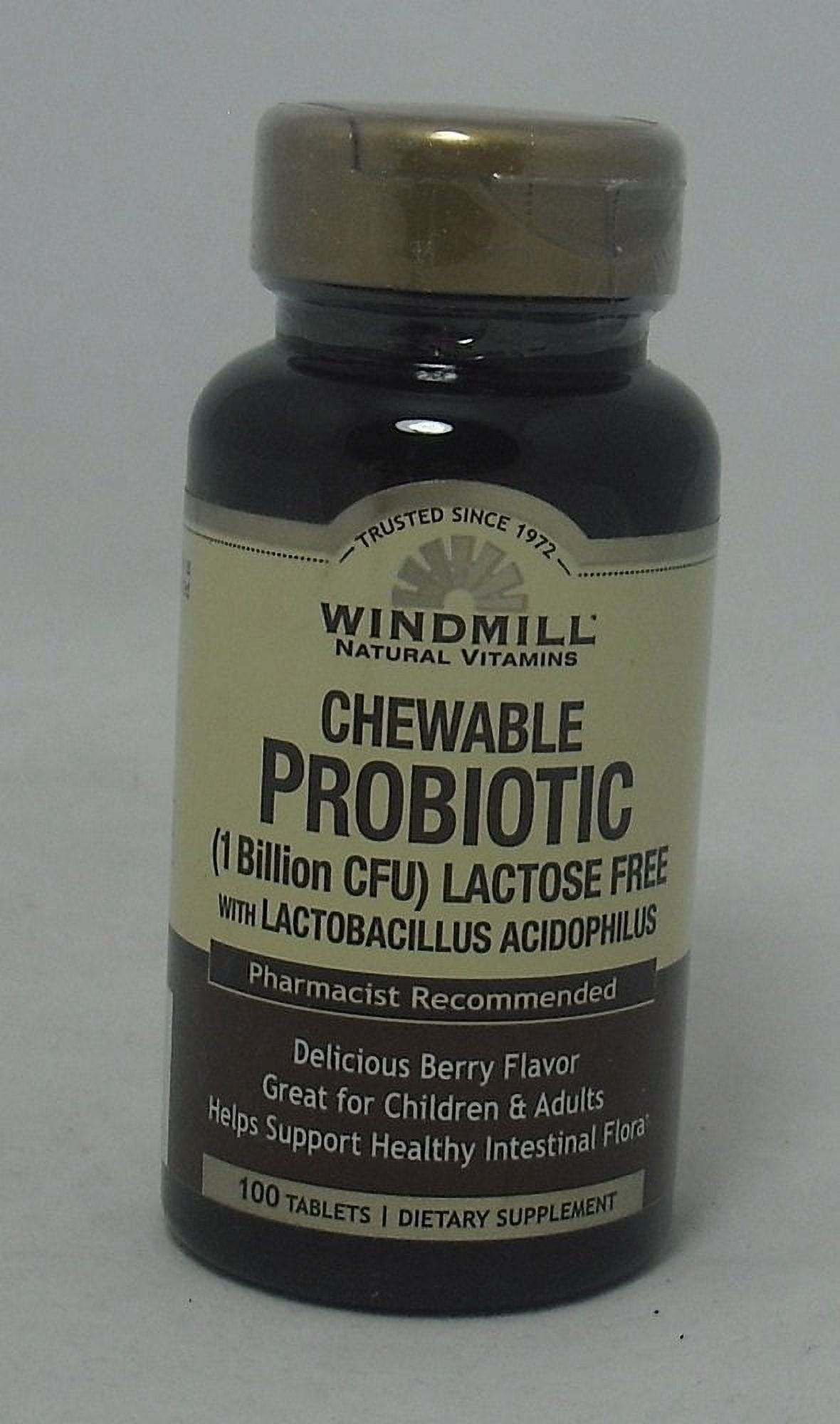 Windmill Chewables Probiotic Lactose Free Tablets, Berry 100 ea ...