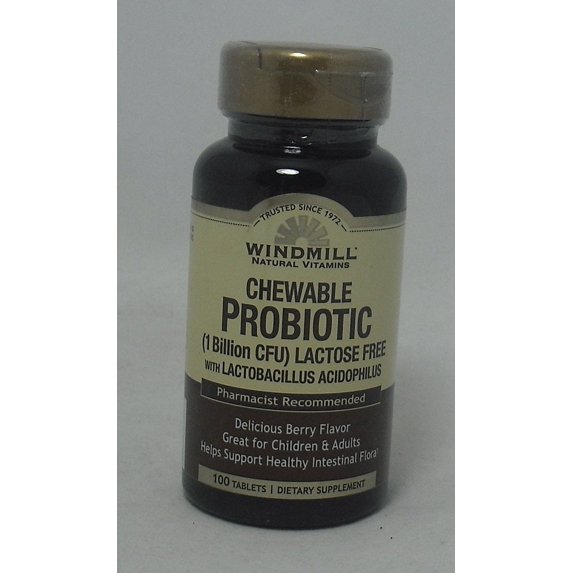 Windmill Chewables Probiotic Lactose Free Tablets, Berry 100 ea ...