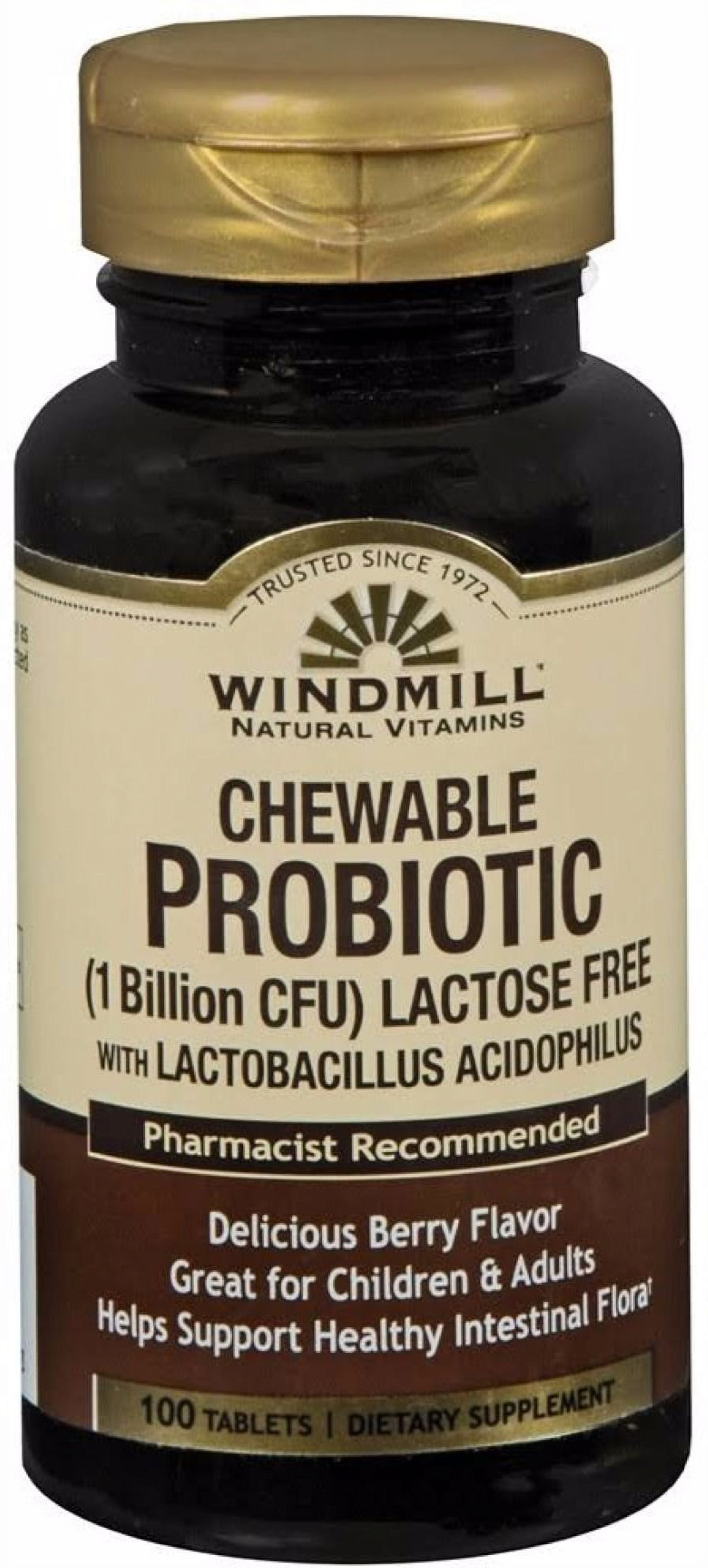 Windmill Chewables Probiotic Lactose Free Tablets, Berry 100 ea ...