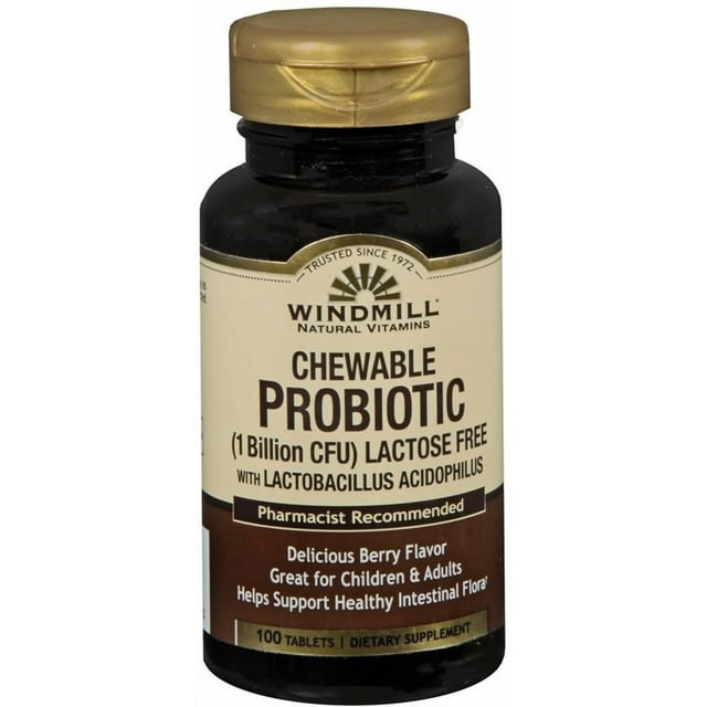 Windmill Chewables Probiotic Lactose Free Tablets, Berry 100 ea ...