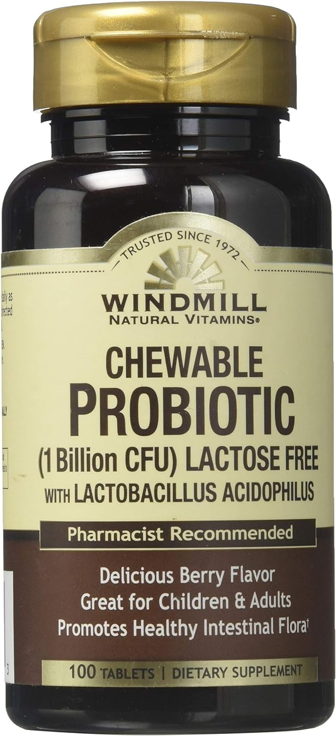 Windmill Chewables Probiotic Lactose Free Tablets, Berry 100 ea ...