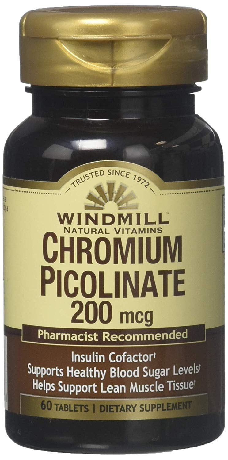 Windmill Chromium Picolinate 200 mcg Tablets 60 Tablets - Walmart.com