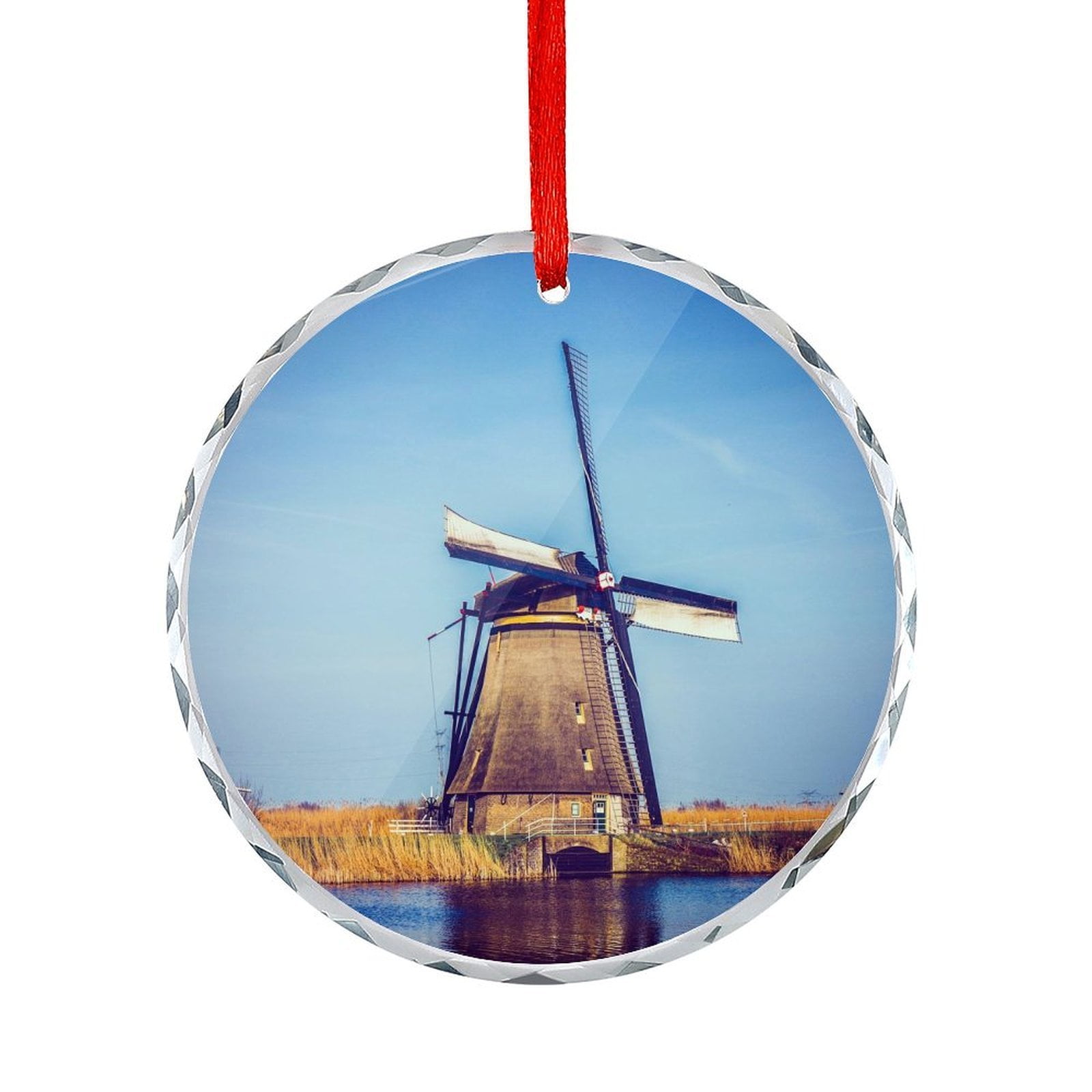Windmill Crystal Glass Ornament Cityscape Landscape Crystal Glass ...