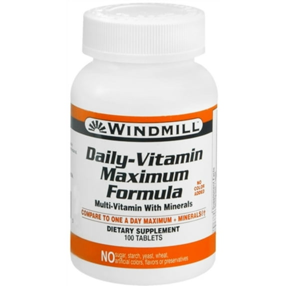 Windmill Daily Vitamin Tablets Maximum Formula 100 Tablets - Walmart.com