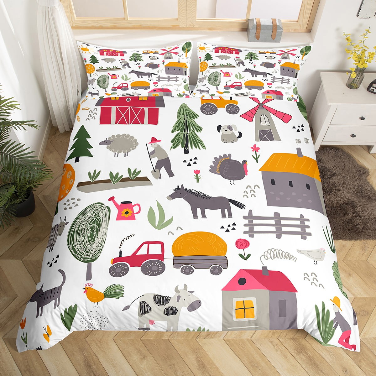 Windmill Decor Farmhouse Bedding Set Lodge Cabin Cottage Comforter ...