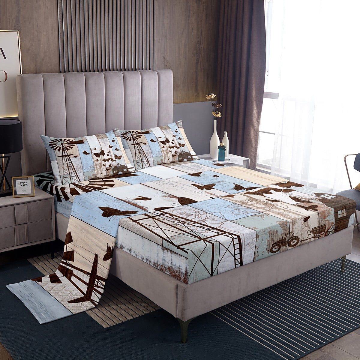 Windmill Decor Farmhouse Sheet Set Pinwheel Winnow Sheets Butterfly ...