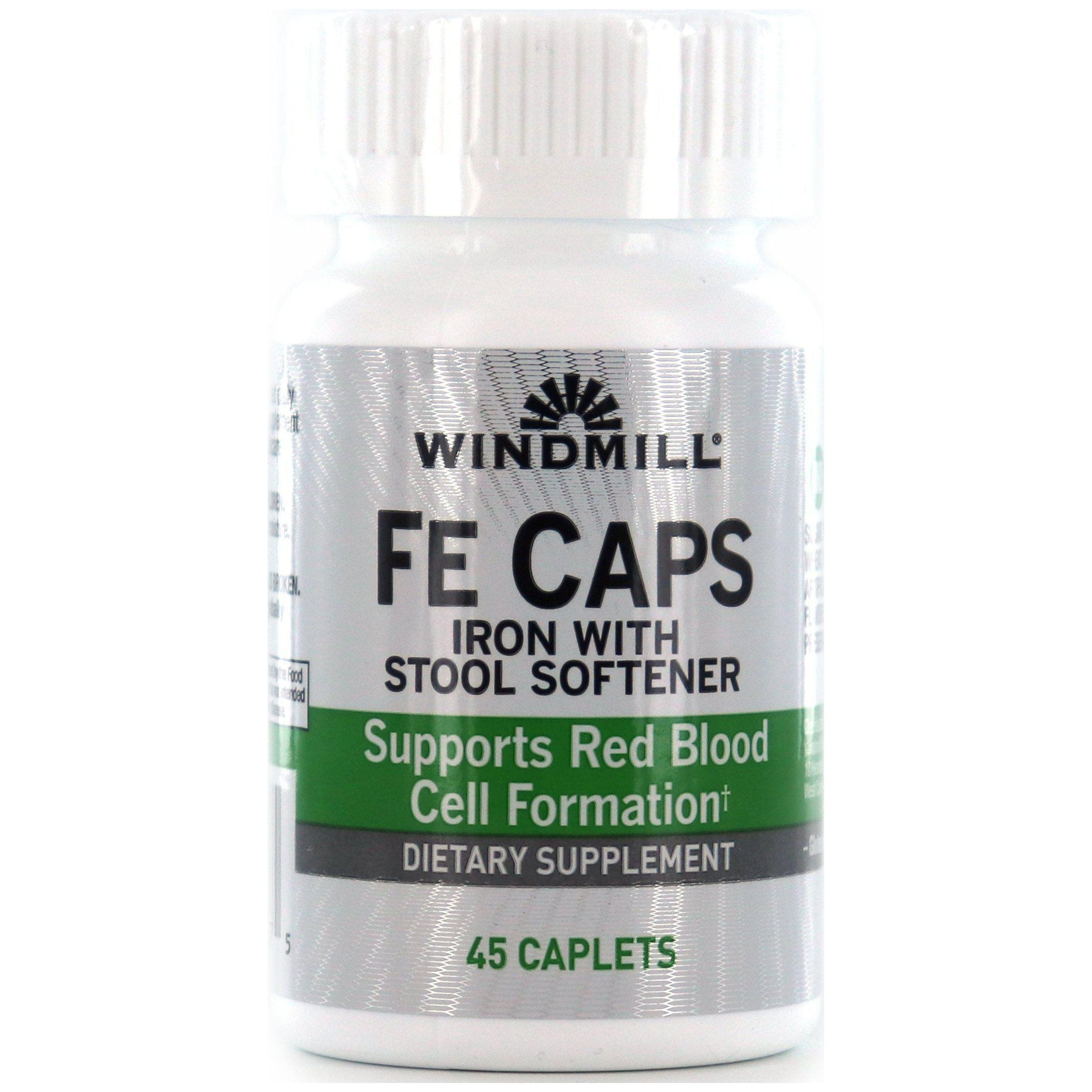 Windmill FE Iron Caps with Stool Softener - 45 Natural Capsules ...