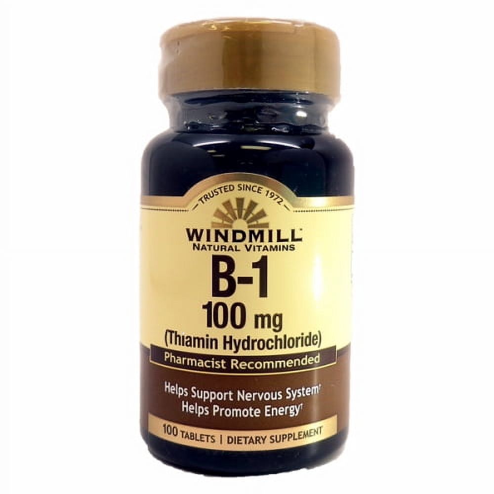 Windmill Health Vitamin B-1 ,100mg ,100 Tabs - Walmart.com