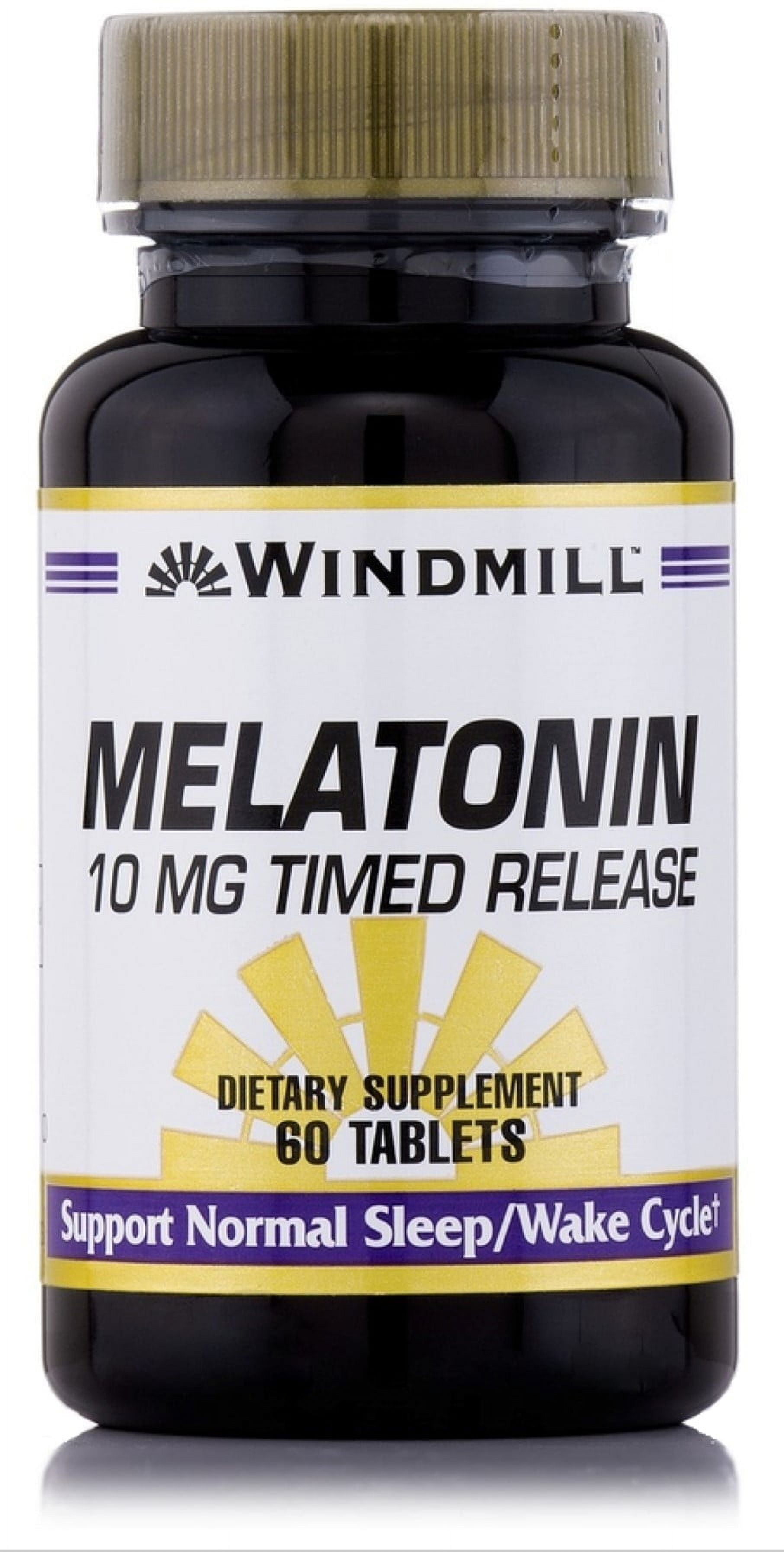 Windmill Melatonin 10 mg Timed Release Tablets 60 Tablets (Pack of 2 ...