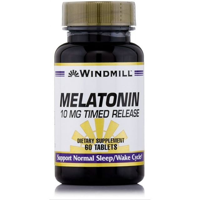 Windmill Melatonin Timed Release 10 mg, 60 Ct - Walmart.com