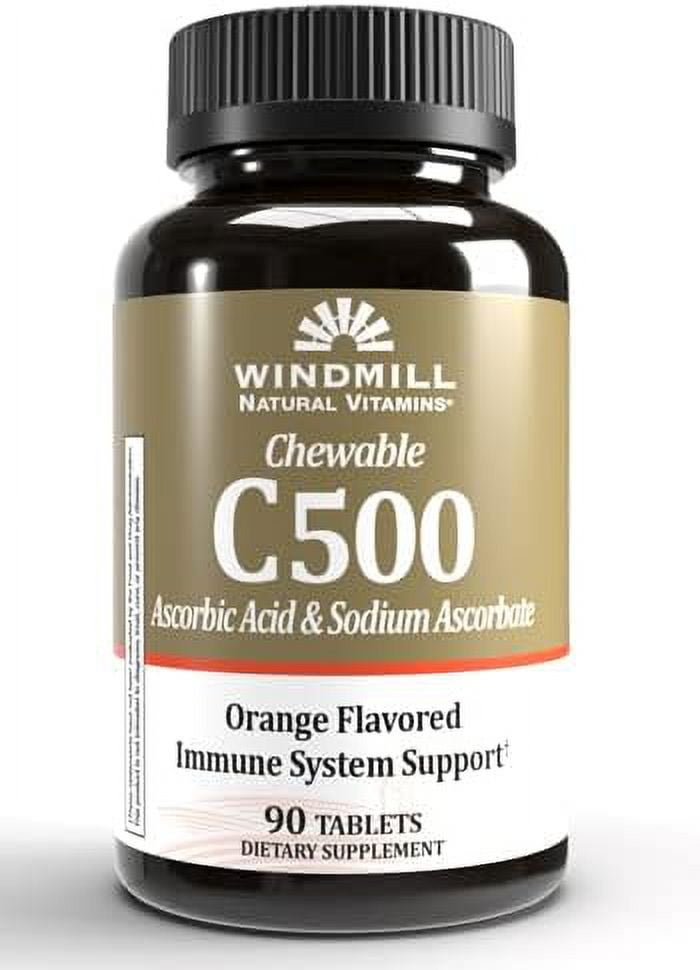 Windmill Natural Vitamins Chewable C-500 Mg Orange Flavored Tablets, 90 ...