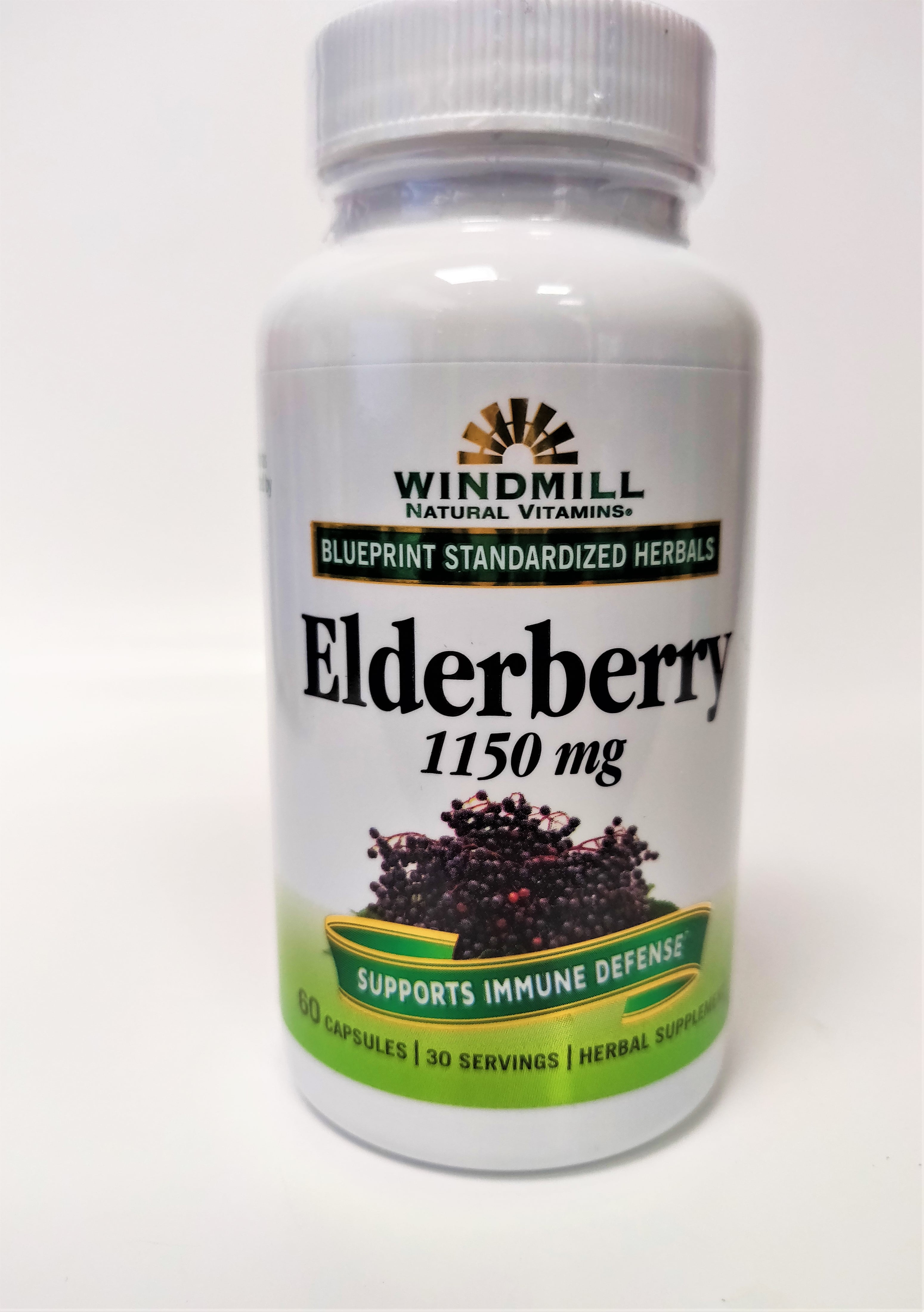 Windmill Natural Vitamins Elderberry 1150 mg Herbal Supplement - 60 ...