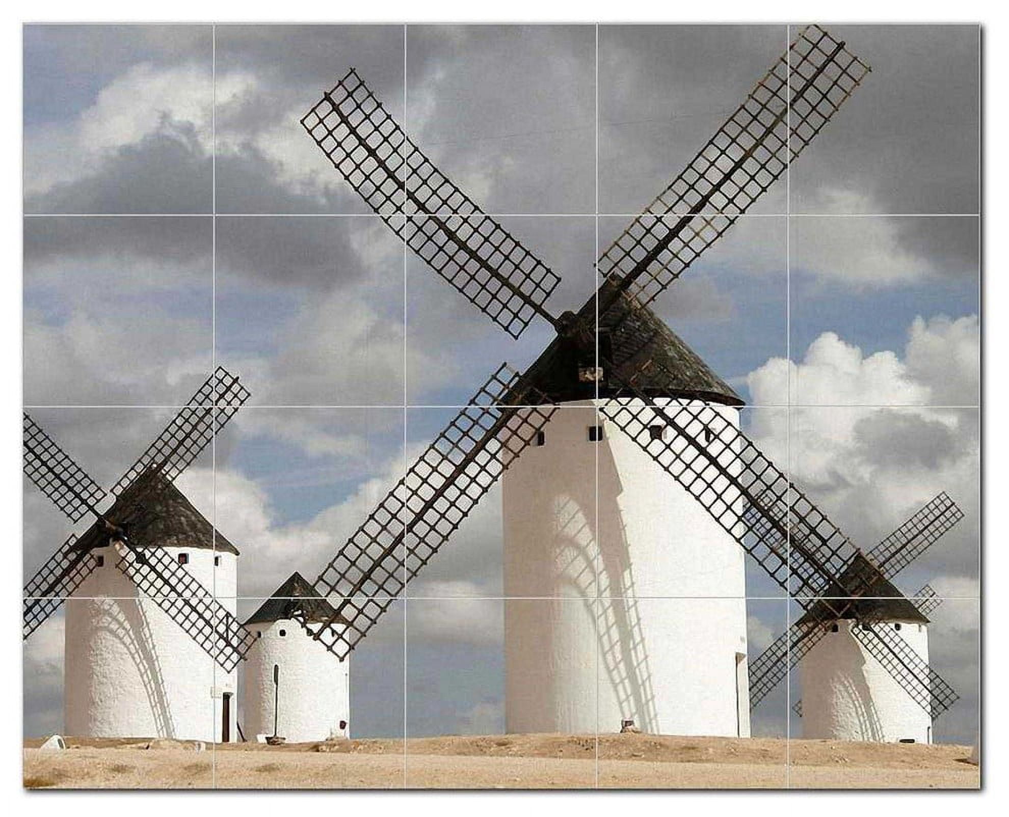 Windmill Photo Ceramic Tile Mural Kitchen Backsplash Bathroom Shower ...