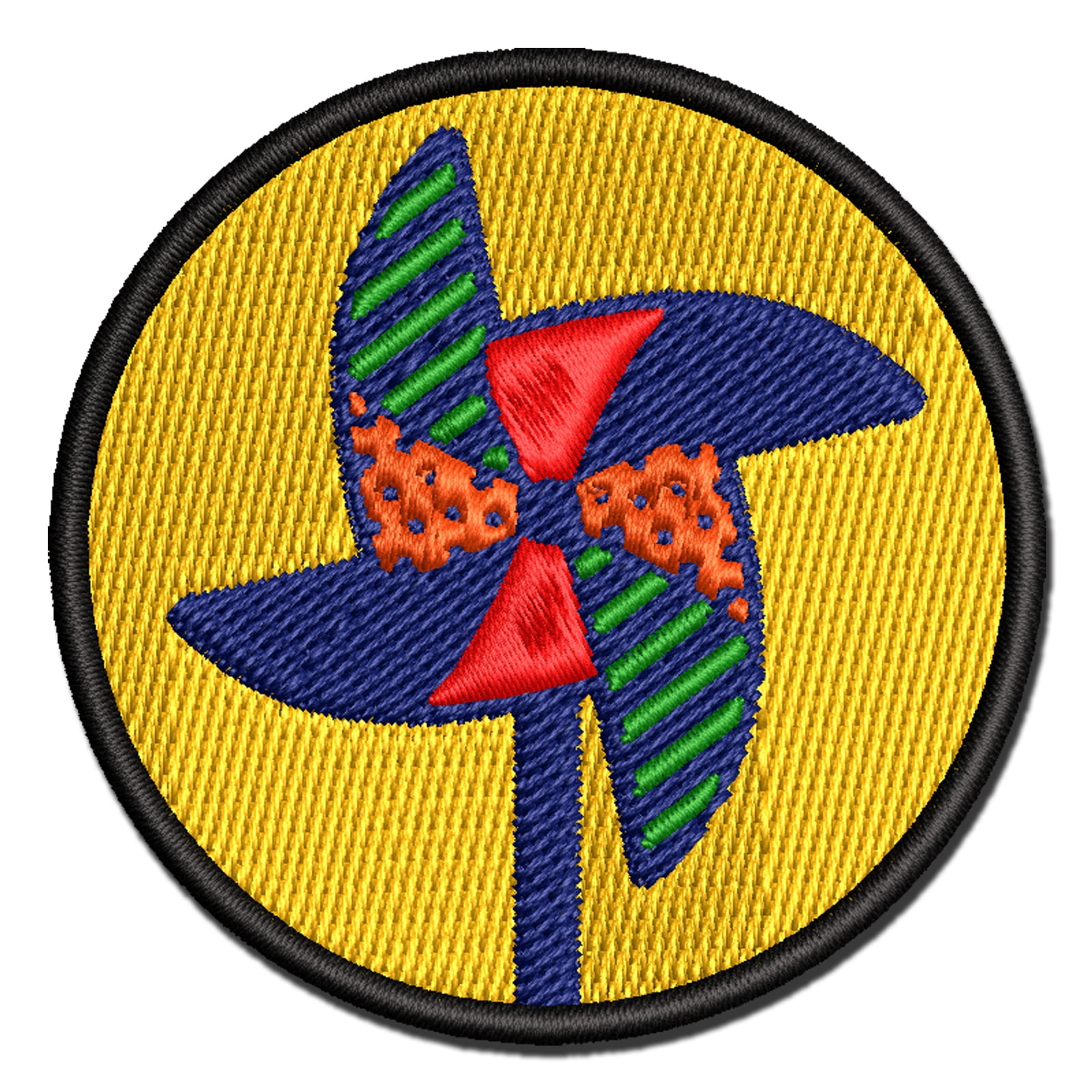 Windmill Pinwheel Applique Multi-Color Embroidered Hook & Loop Patch ...