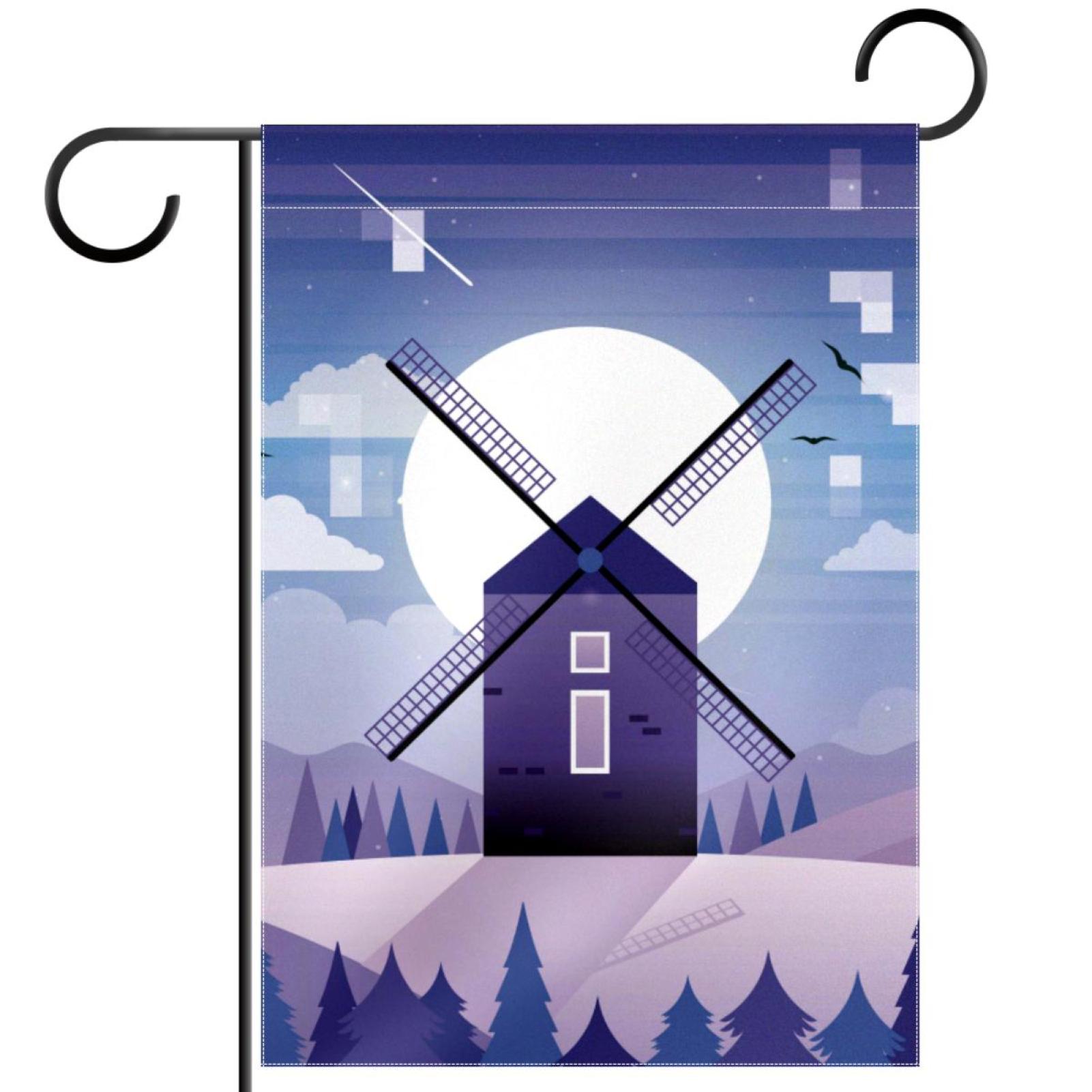 Windmill Purple Pattern Garden Banners: Outdoor Flags for All Seasons ...