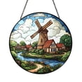 Windmill Stained Glass Suncatcher – Scenic Window Art Decor - Walmart.com