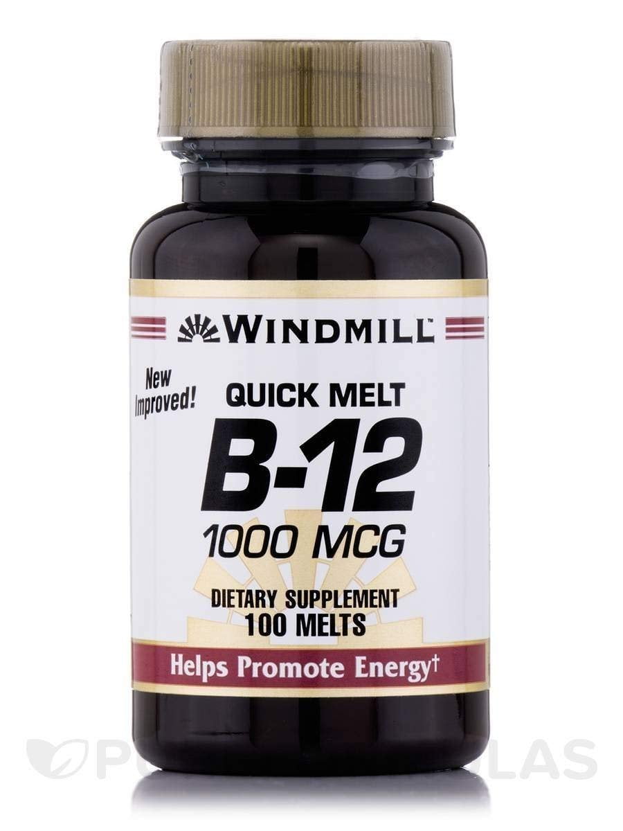 Windmill Vitamin B-12 1000 mcg Quick MeltsTablets 100 ea - Walmart.com
