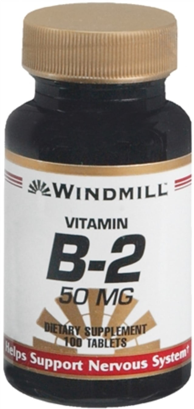 Windmill Vitamin B-2 50 mg Tablets 100 Tablets (Pack of 3) - Walmart.com