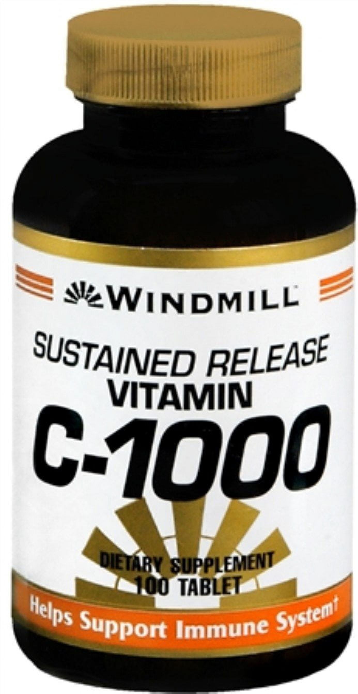 Windmill Vitamin C-1000 Tablets Sustained Release 100 Tablets - Walmart.com