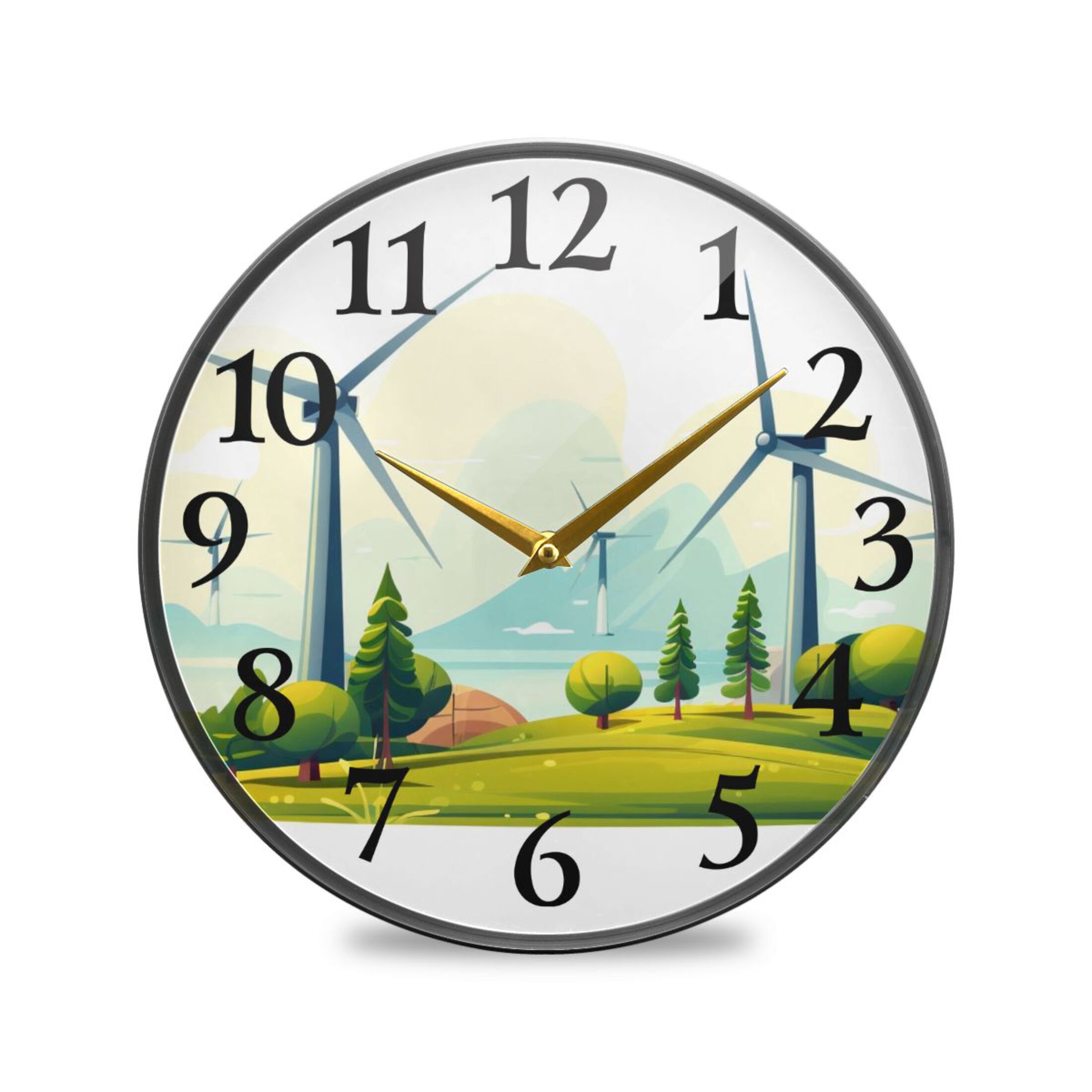 Windmill Wall Clocks Battery Operated 11.9 Inch Round Clock Acrylic ...