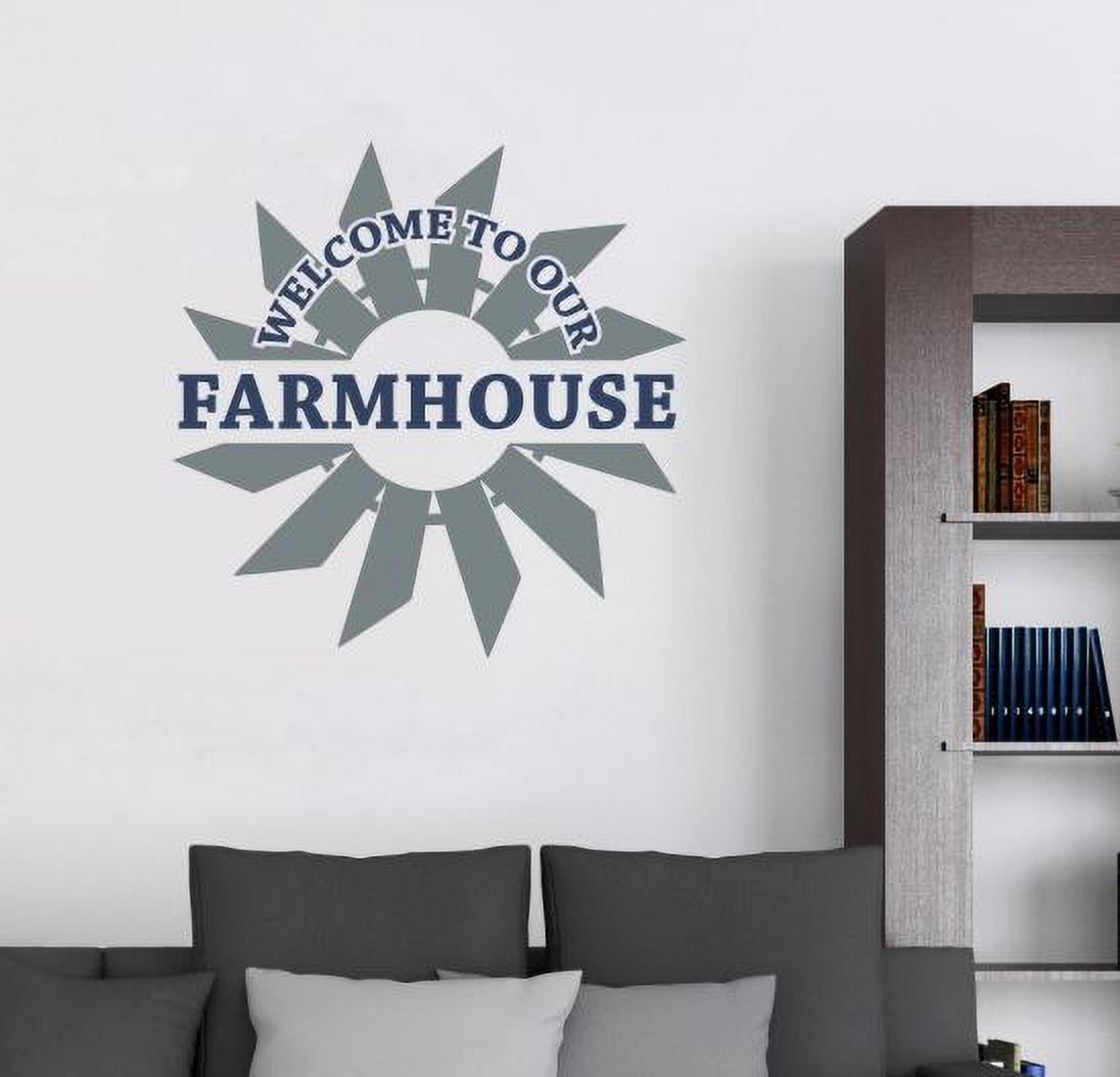 Windmill Wall Decal Stickers Welcome to Farmhouse Style Décor Vinyl Art ...