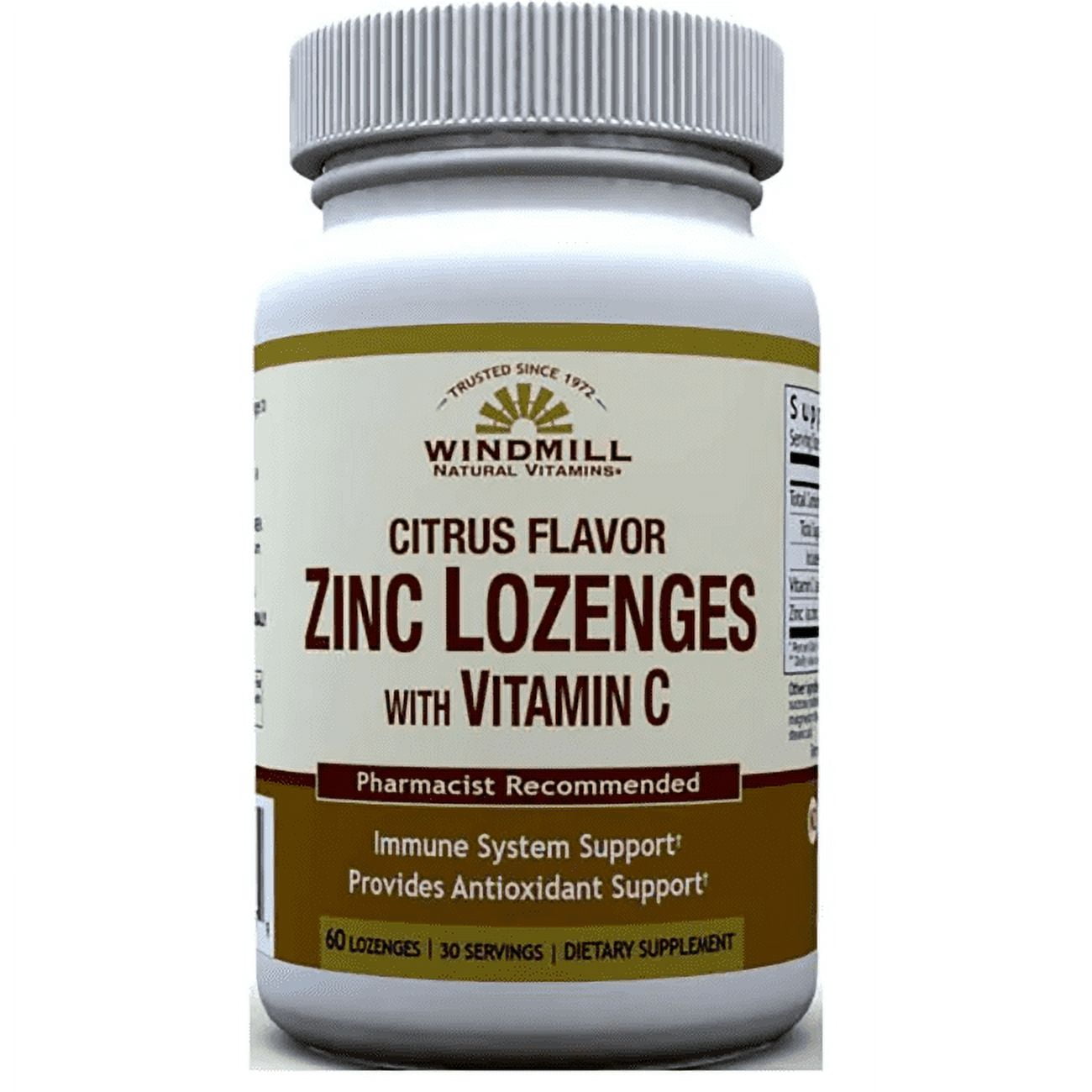 Windmill Supplement: Zinc Lozenges with Vitamin C, Citrus Flavor ...