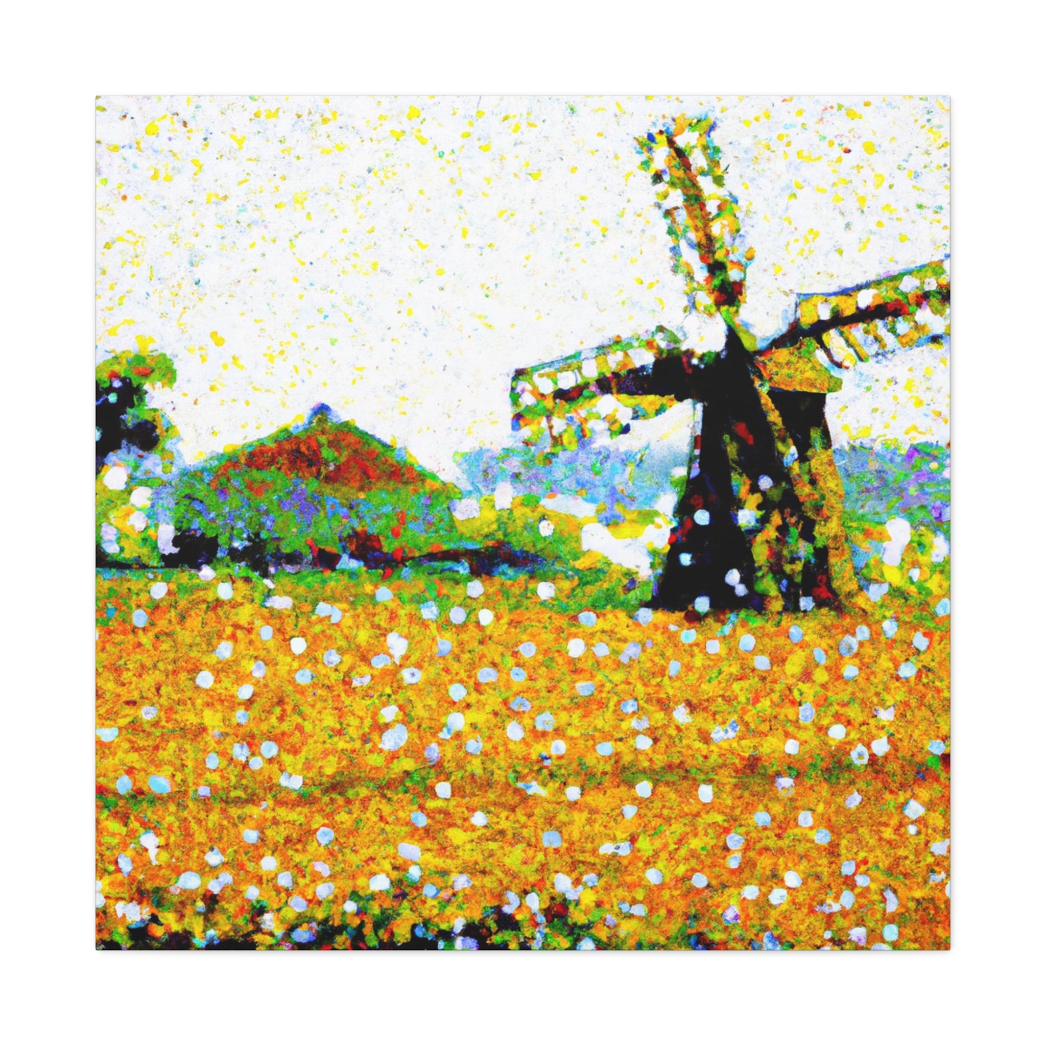 "Windmill in Pointillism" - Canvas - Walmart.com
