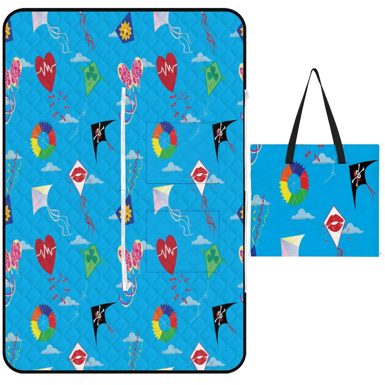 Windmills, Skeletons, Sky Waterproof Beach Mat Folding Mattress ...