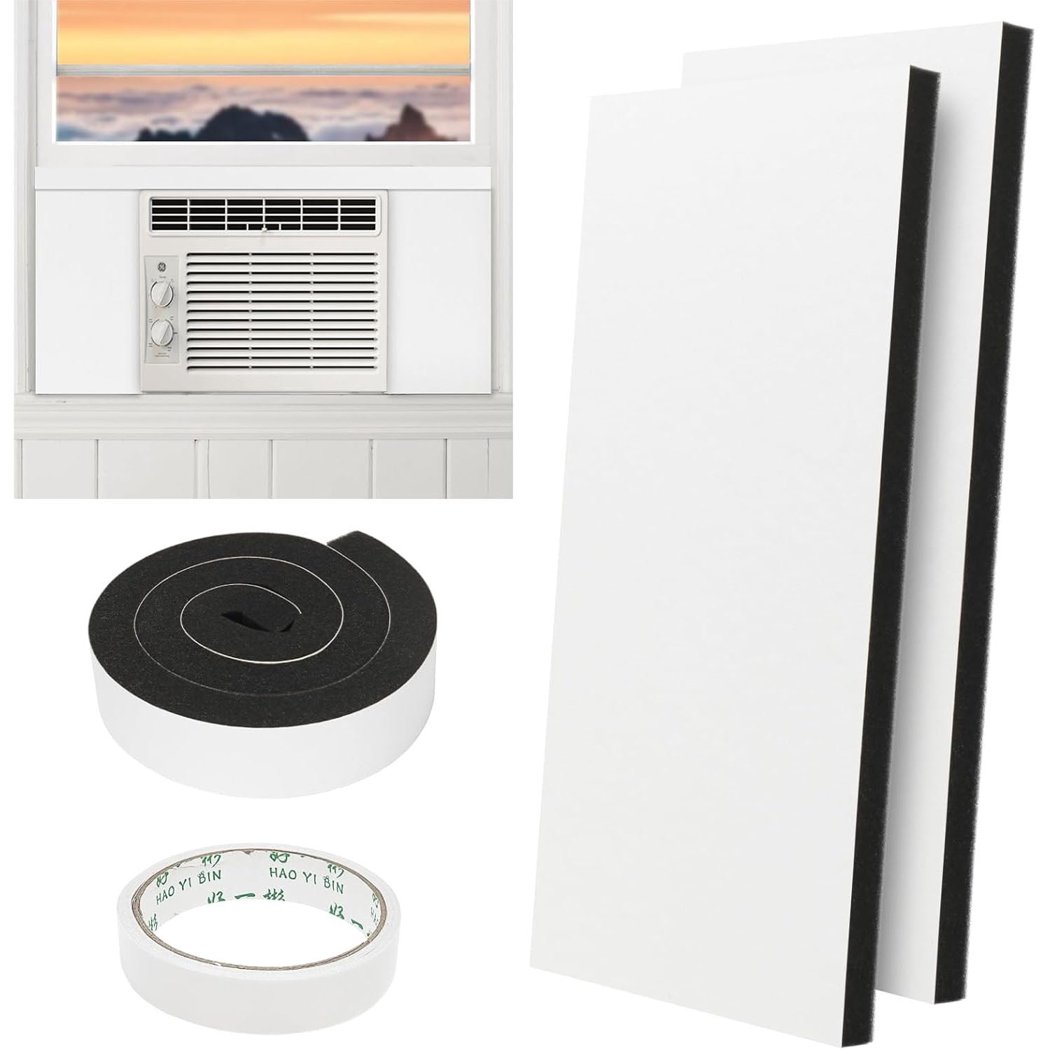 Window Air Conditioner Insulation Foam Panels, AC Side Surround Panels ...