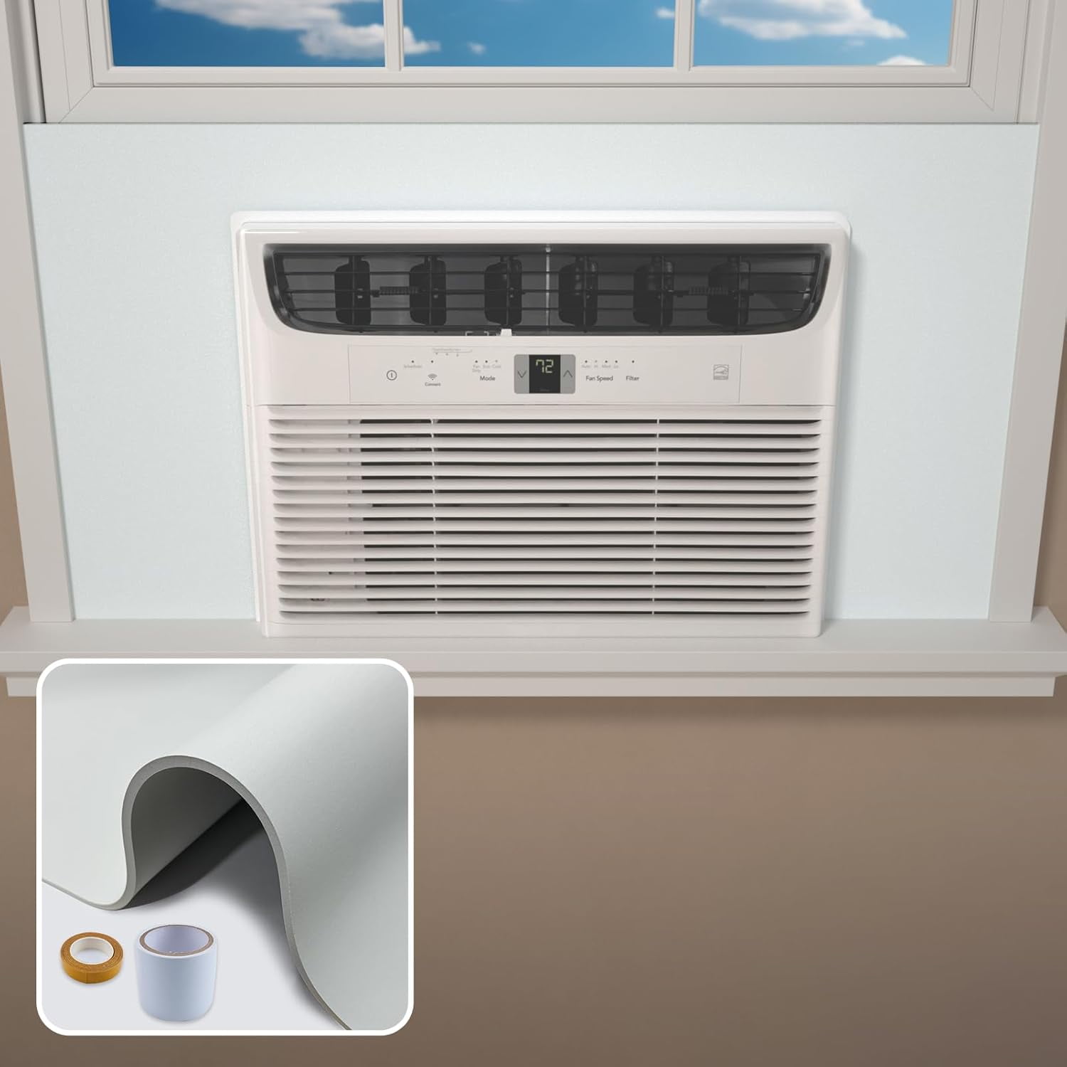 Window Air Conditioner,Side Insulated Foam Panel SBR001WHITE, Summer ...