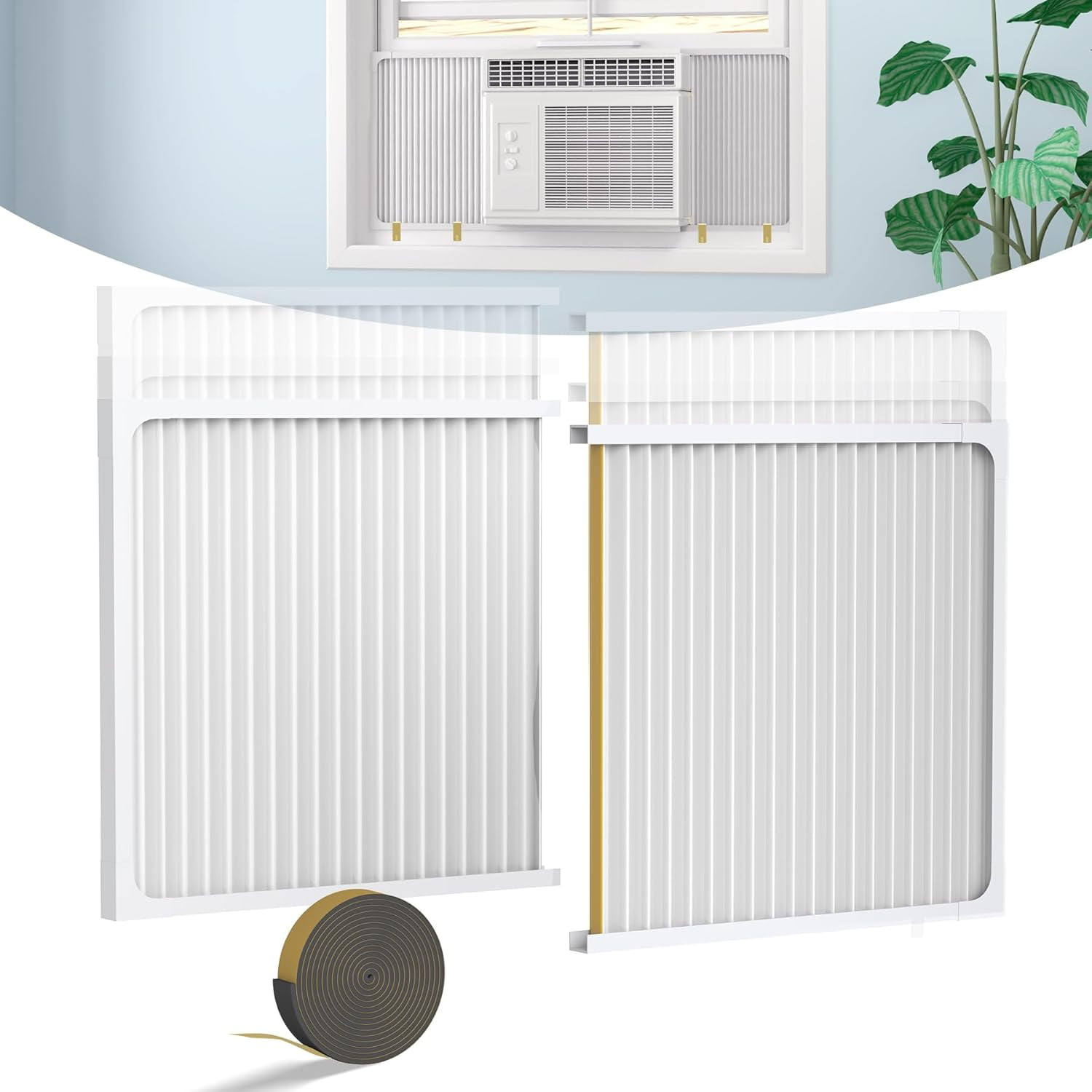 Window Air Conditioner Side Panel with Adjustable Frame, Adjuatable ...