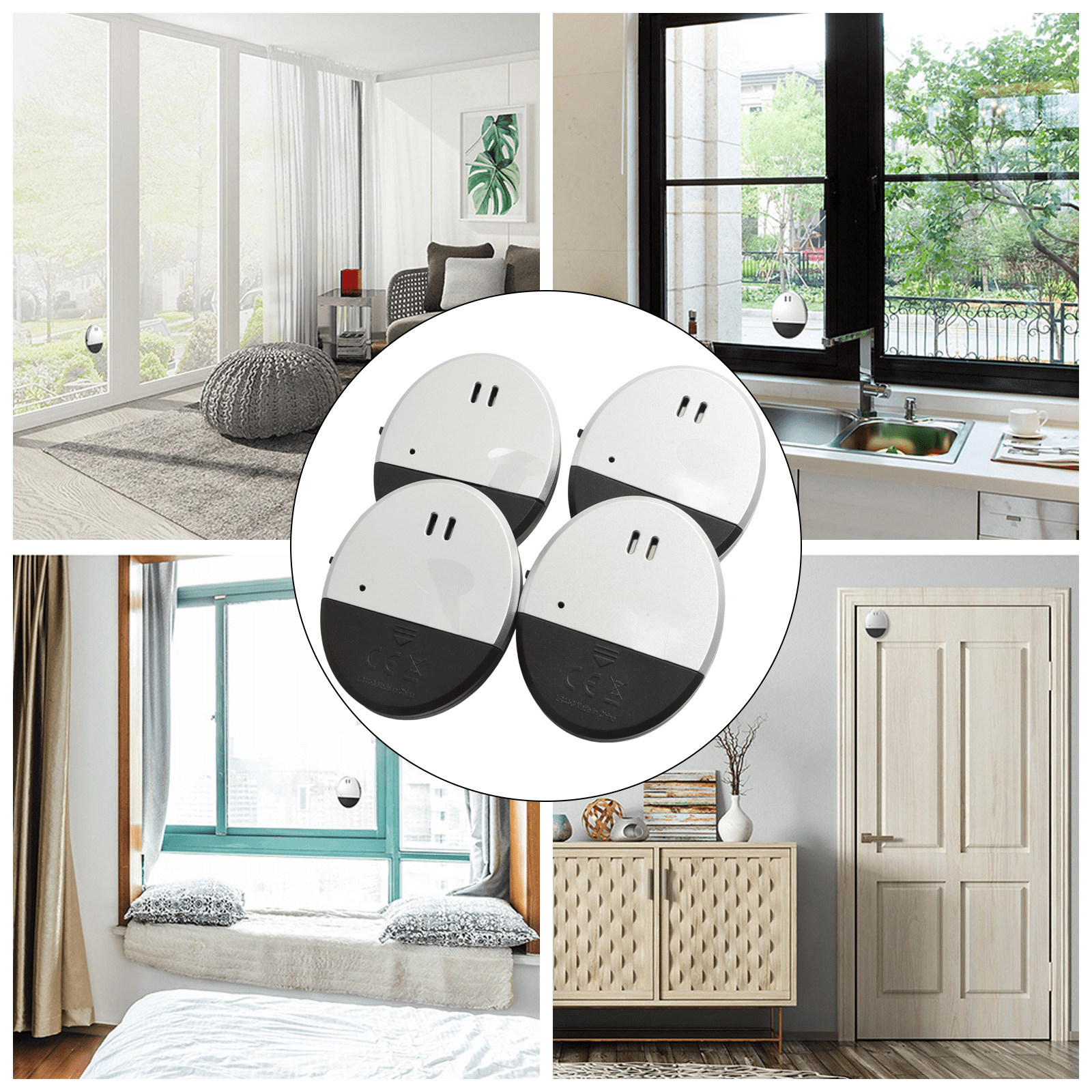 Window Alarm Device Set - Extra Loud 130dB Alarm & Vibration Sensors ...