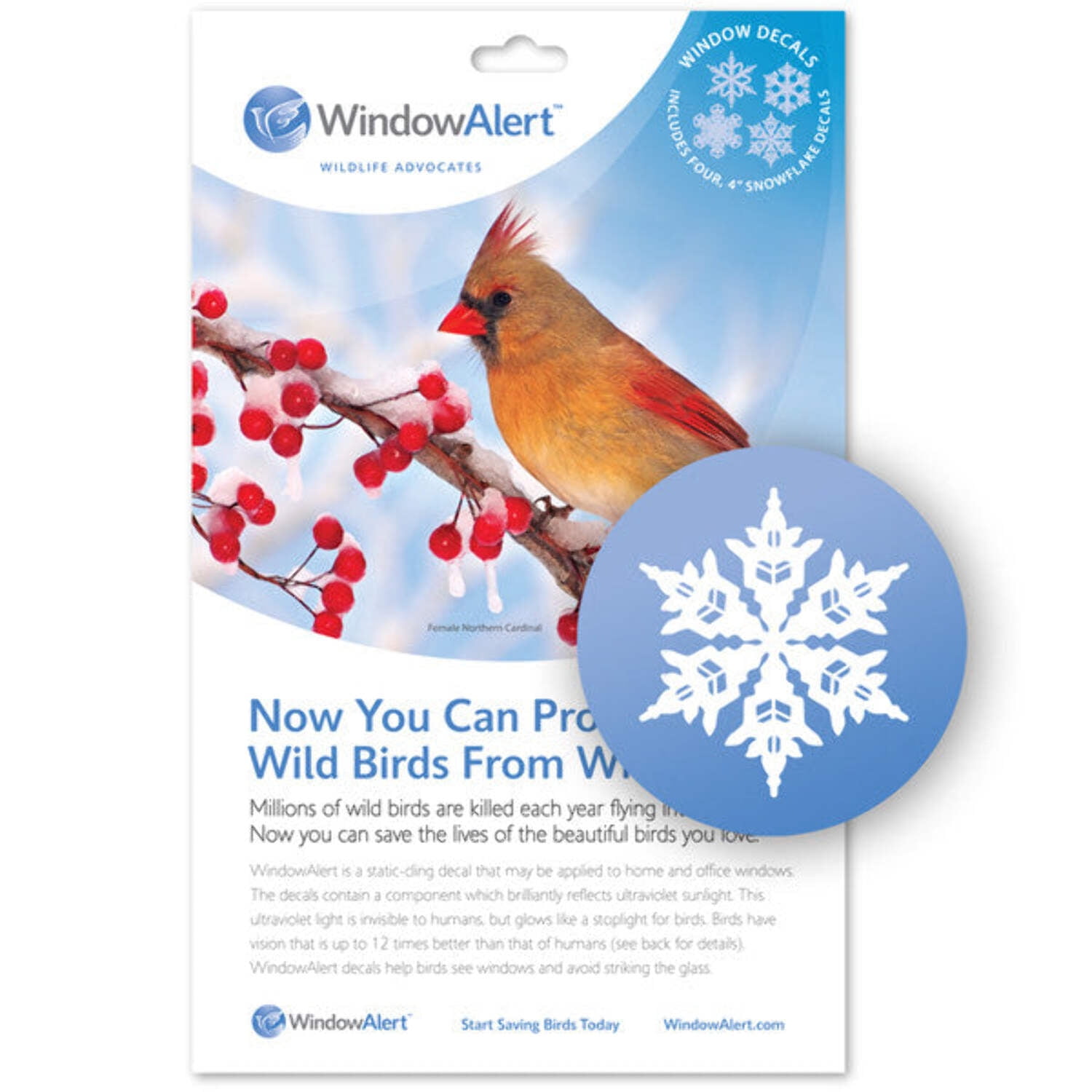 Window Alert WINDA7 Snowflake Window Decal and Deterrent for Birds ...