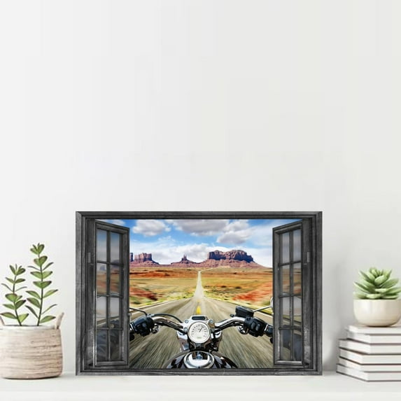 Window And Motorcycle Print Poster 24 x 36 Inch Poster - Walmart.com