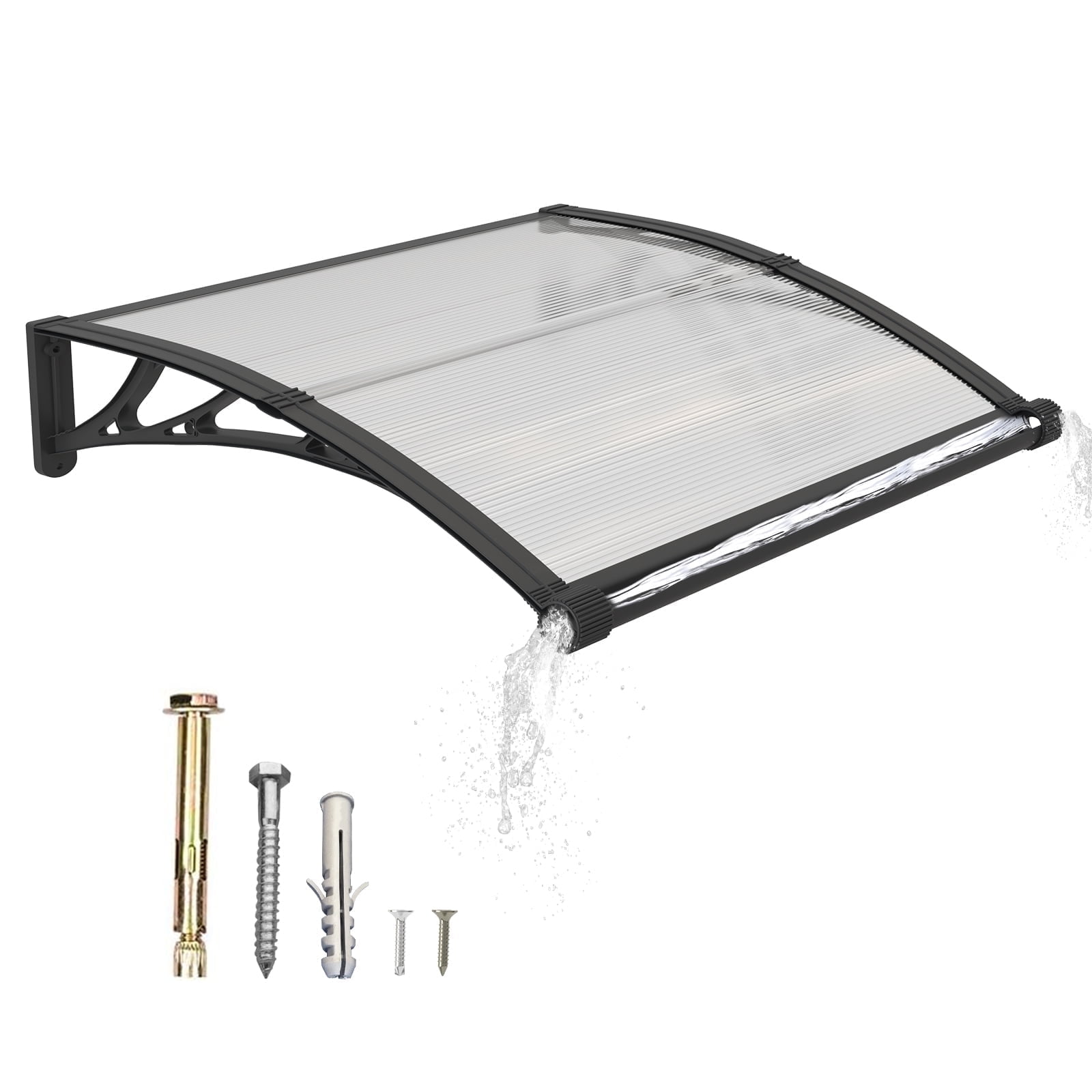 40"x48" Large Sink Awnings Canopy for Rain Snow Protection Black ...