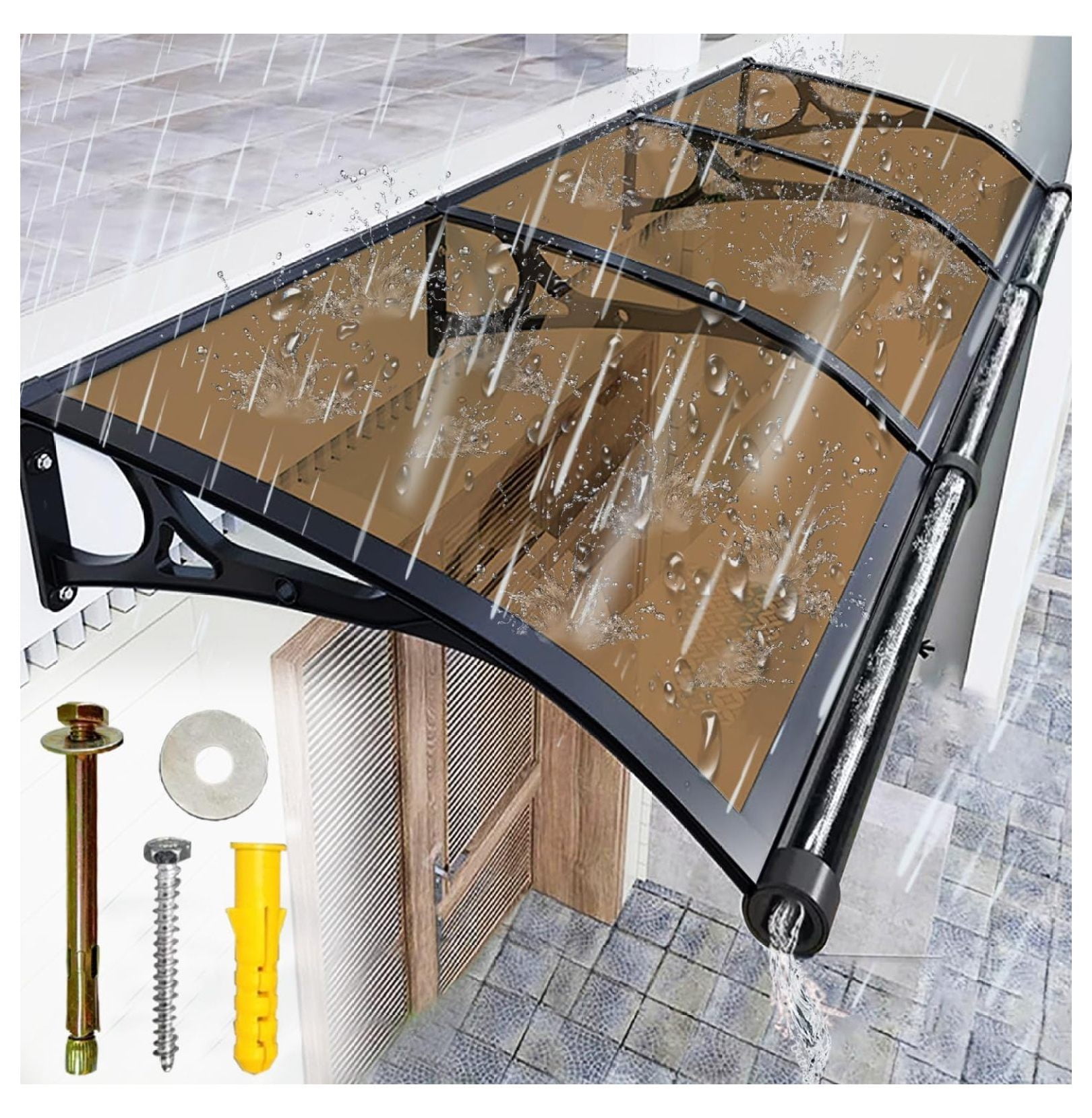 Window Awning for Door Entrance, Patio Awnings Exterior Aluminum Alloy Bracket with ...