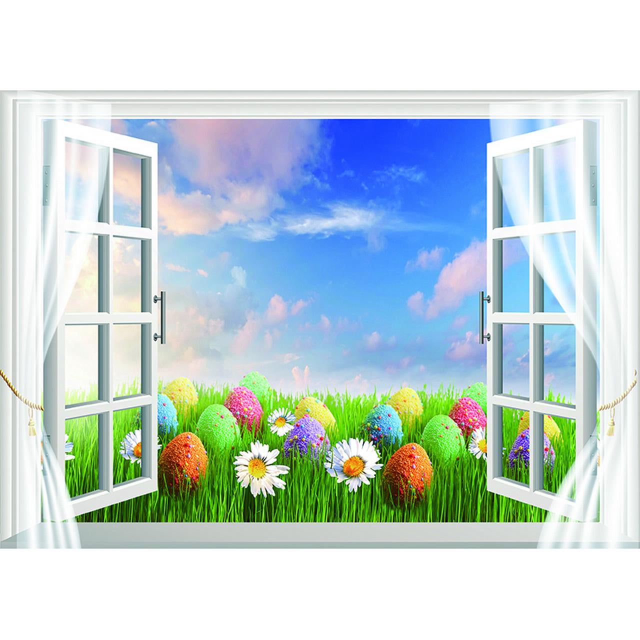Window Beach Coconut Tree Photography Backdrops Props Scenery Mall ...